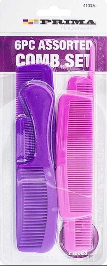 Comb Hair Styling Set Pin Tail Fine Wide Toothed Comb 6 Type Pink ...