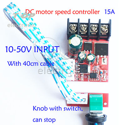 15A DC Motor LED Dimmer 10V-50V Speed Switch 15A With Switch High-Power ...