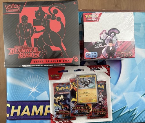 Pokemon TCG Destined Rivals ETB, Booster Box And Triple Blister Pack ...