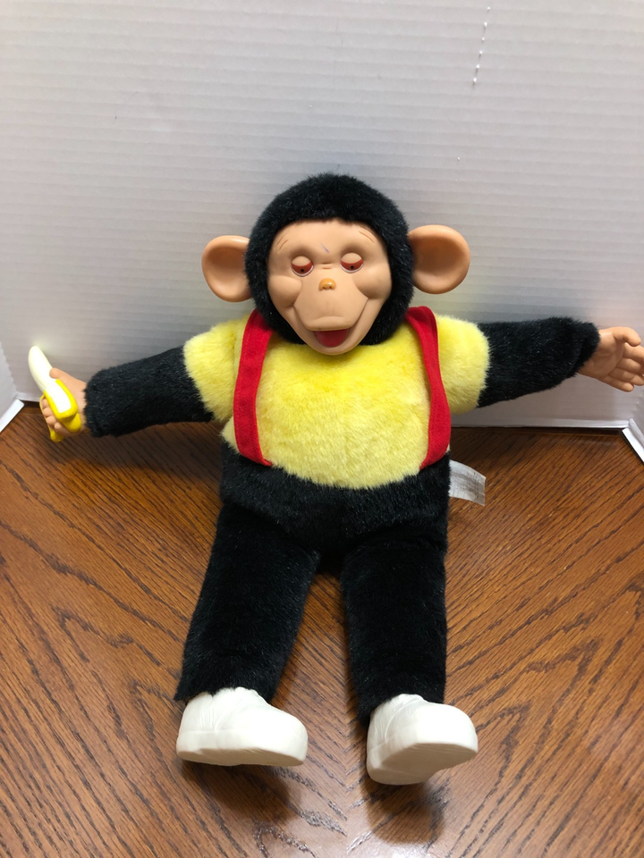 Rubber Face Mr. Bim Zippy Vintage 18" Plush Monkey Green Trading Banana ...