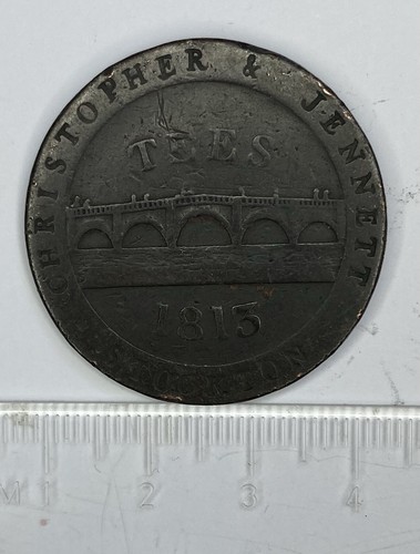 1813 STOCKTON ON TEES CO DURHAM ONE PENNY TOKEN - CHRISTOPHER & JENNETT ...