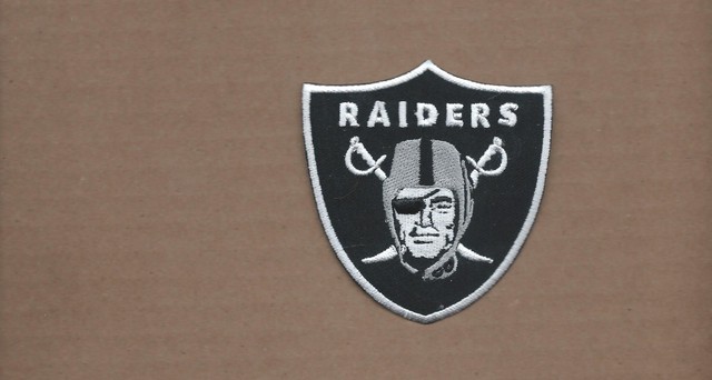 NEW 3 X 3 1/8 INCH OAKLAND RAIDERS SHIELD IRON ON PATCH FREE SHIPPING ...