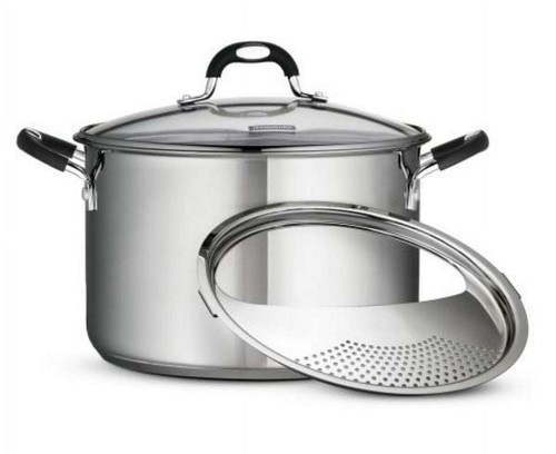 Tramontina Gourmet Stainless Steel 8 Quart Lock and Drain Stock Pot ...