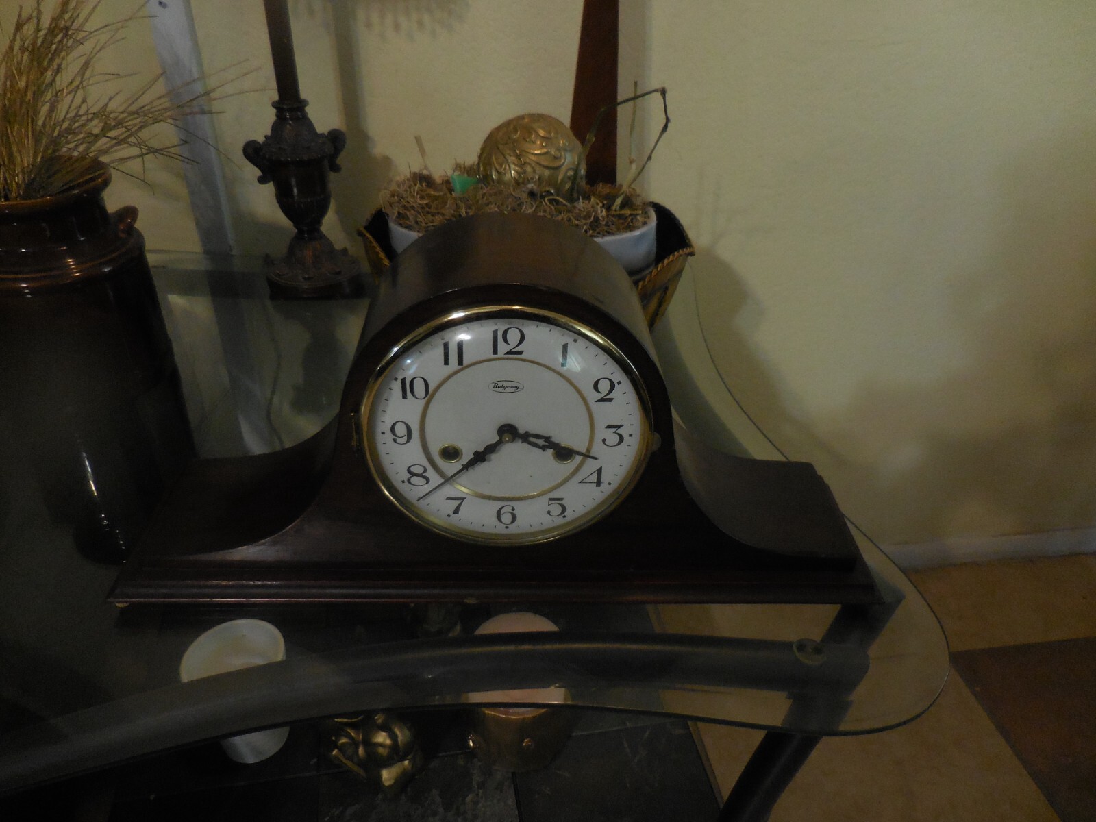 Vintage Ridgeway Tambour Mantel Key Wind-up Chime Gong on Hour & Half ...