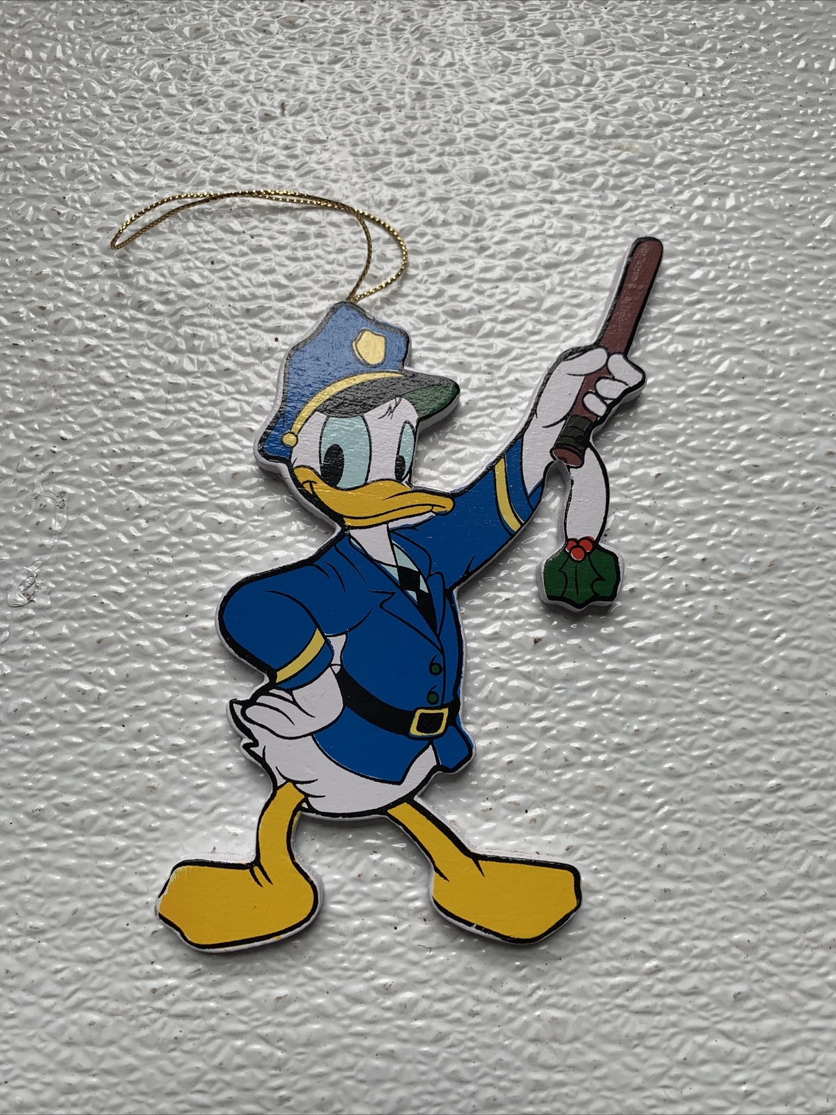 Vintage Disney Wooden Christmas Ornament Donald Duck Police Officer ...