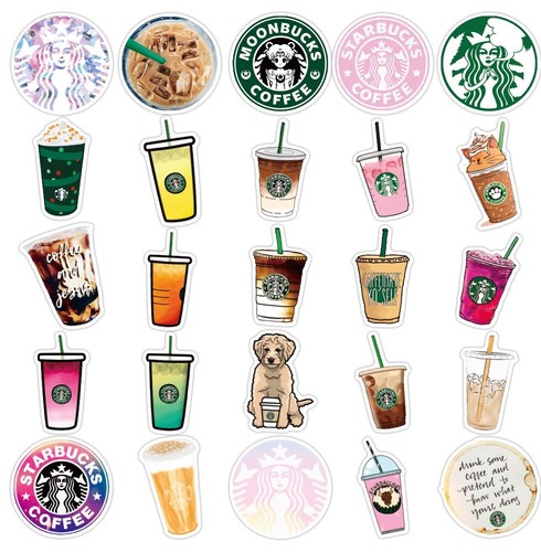 Starbucks Coffee Sticker Set, 10 pcs RANDOM, Vinyl, Decal, Waterproof ...