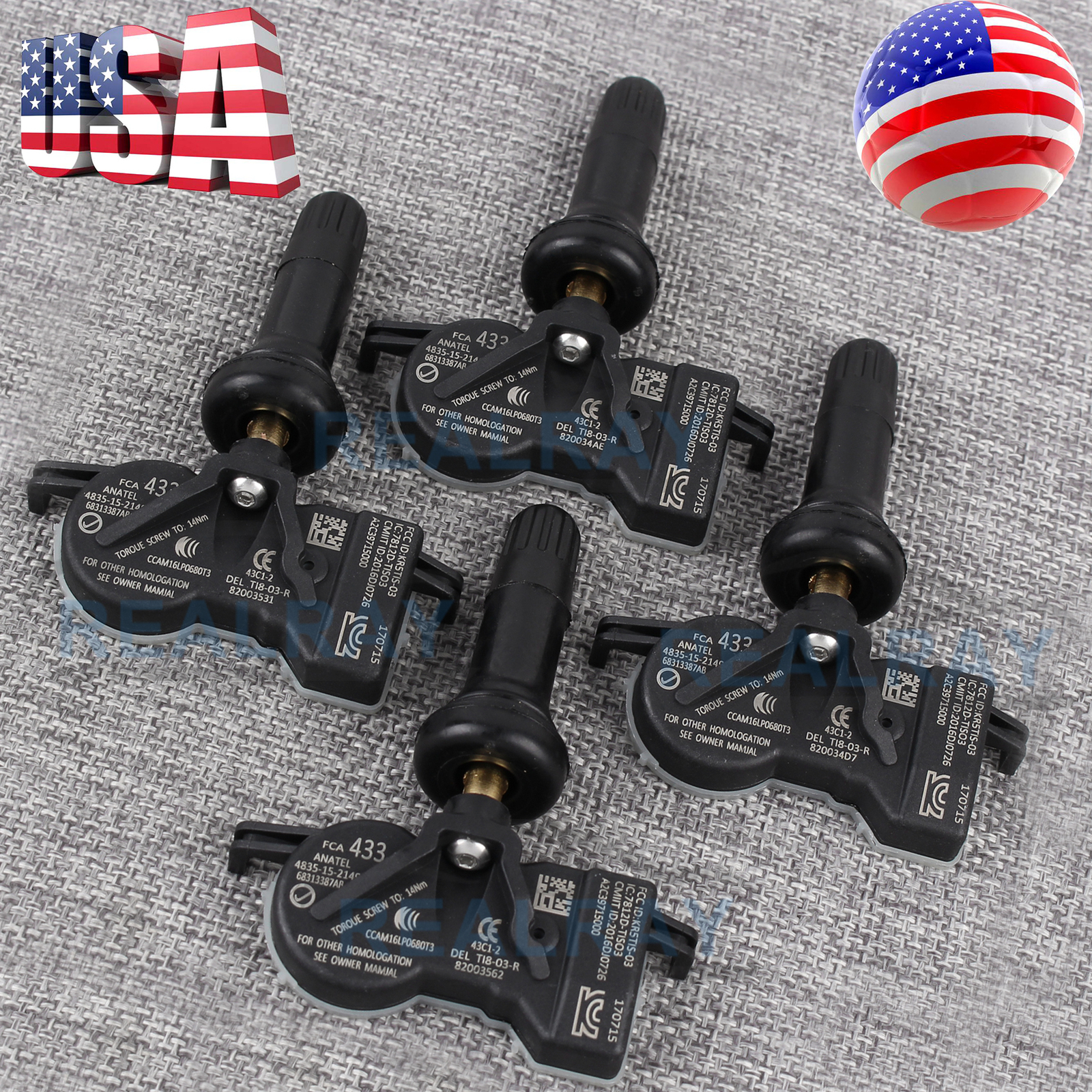 4PCS New 68105280AF TIRE PRESSURE SENSOR TPMS for 2013-2016 DODGE Dart ...