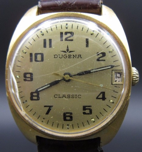 L720⭐⭐ Vintage " Dugena Classic " Hand-wound Leather Strap Watch ⭐⭐ | eBay