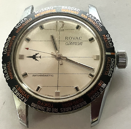💥 ROVAC AIRMAN Swiss World Time Wrist Watch - FOR SPARES OR REPAIR | eBay