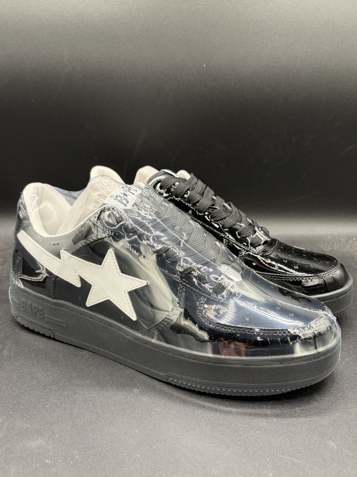 BRAND NEW Size 11 - A Bathing Ape Bape Sta #1 Black White Patent ...