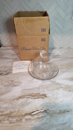 New Vintage Princess House 461 Crystal Butter Server 2 PC Made In USA ...