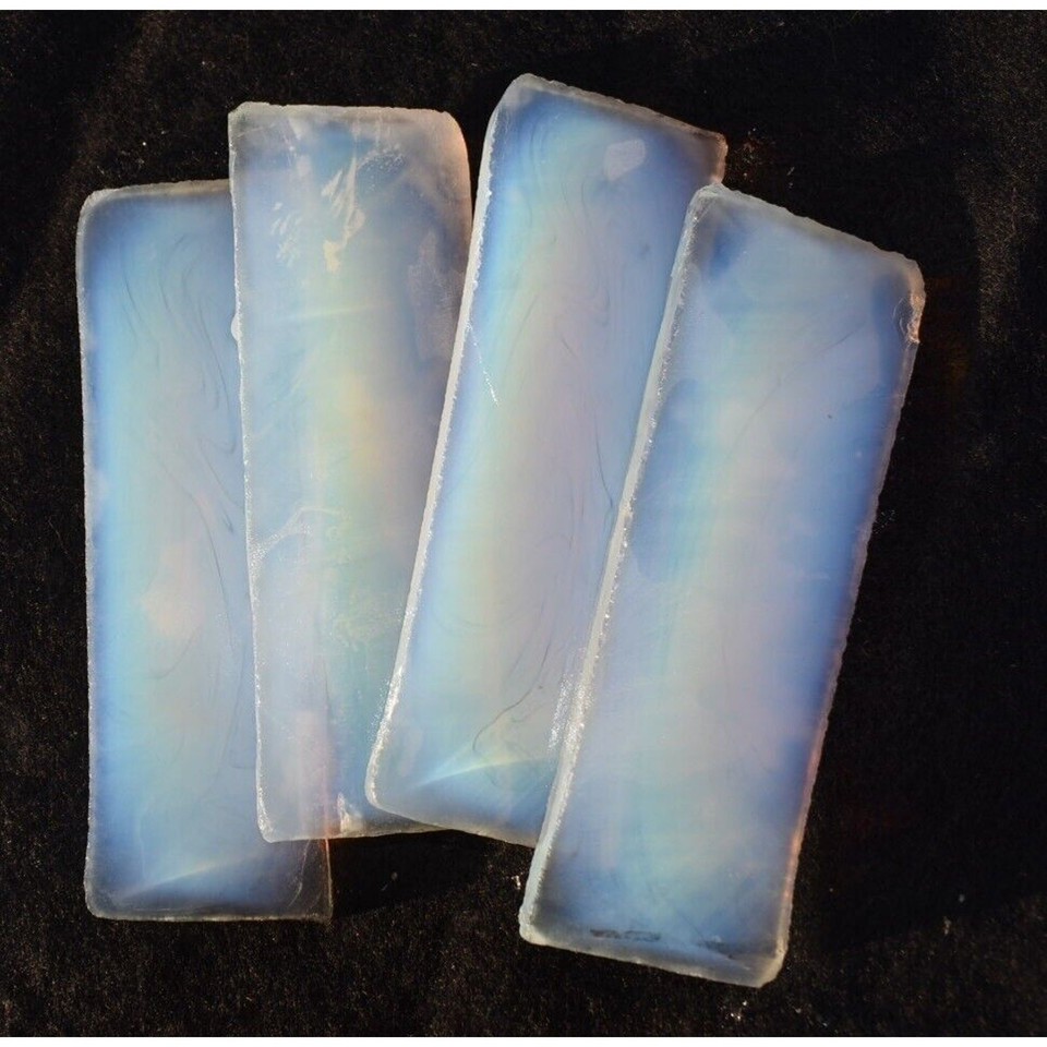 Opalite SLABS (4) Opal Glass Mosiac Flint Knapping Cabochon 5.3" x 1.62" x .25" | eBay