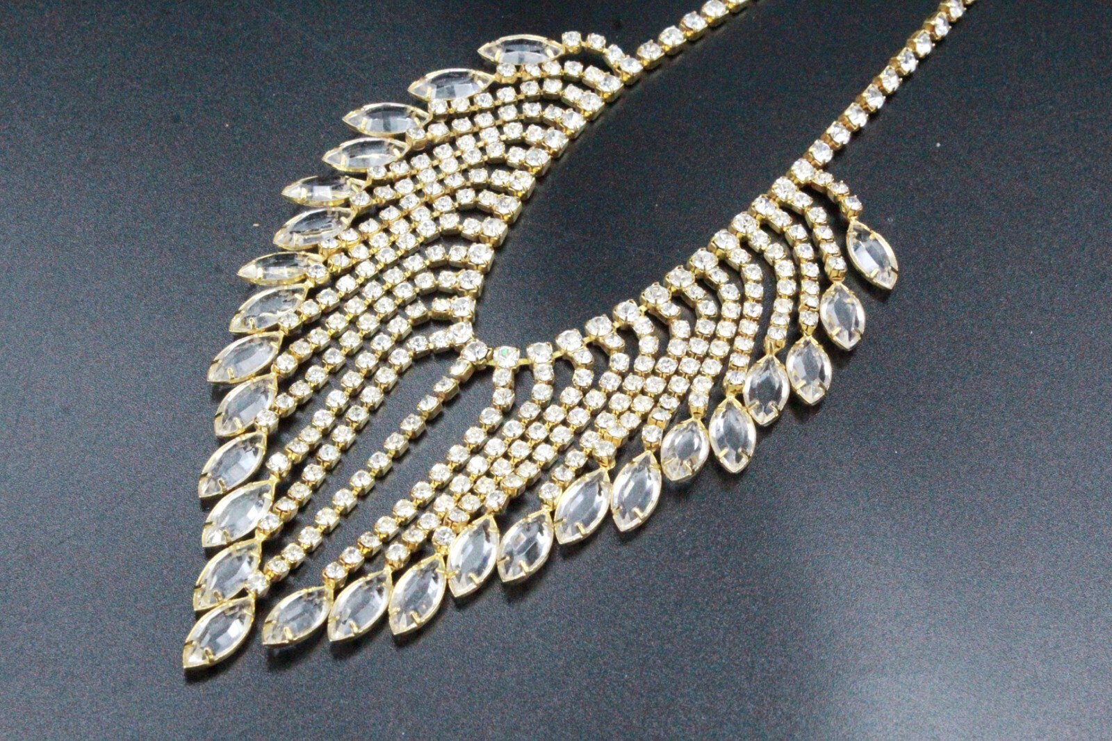 Vintage Bridal 50's Fancy Bezel Set Rhinestones Water… - Gem