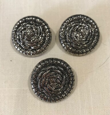 4 x Silver Braided Rose Design Vintage Coat Buttons 28mm (jp89) FREE ...