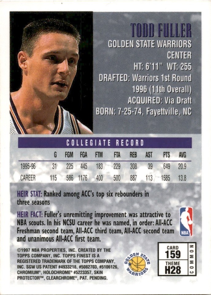 1996 Finest #159 Todd Fuller Great! | eBay