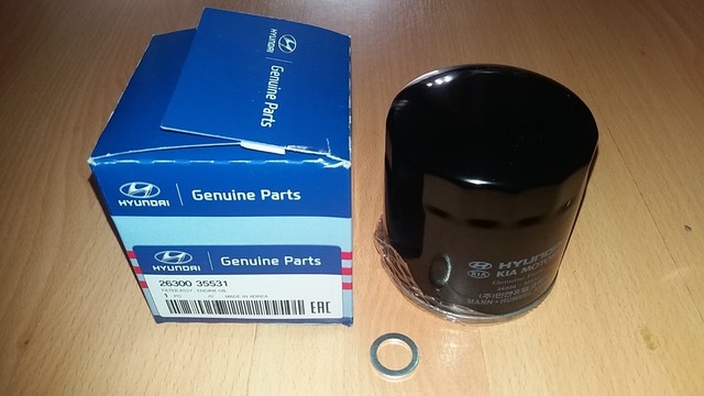 Genuine (oe) Hyundai I30 Petrol Oil Filter With Washer 2630035531 for ...