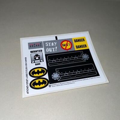 Lego Batman Original Sticker Sheet Bat-Tank: Riddler and Bane's Hideout ...