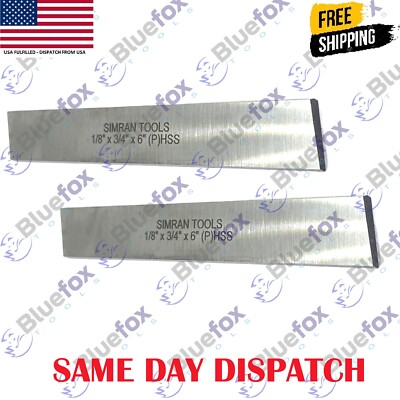 Set of 2 HSS Parting Or Cut Off Blades Bits 1/8"x 3/4" (Wide) x 6 ...