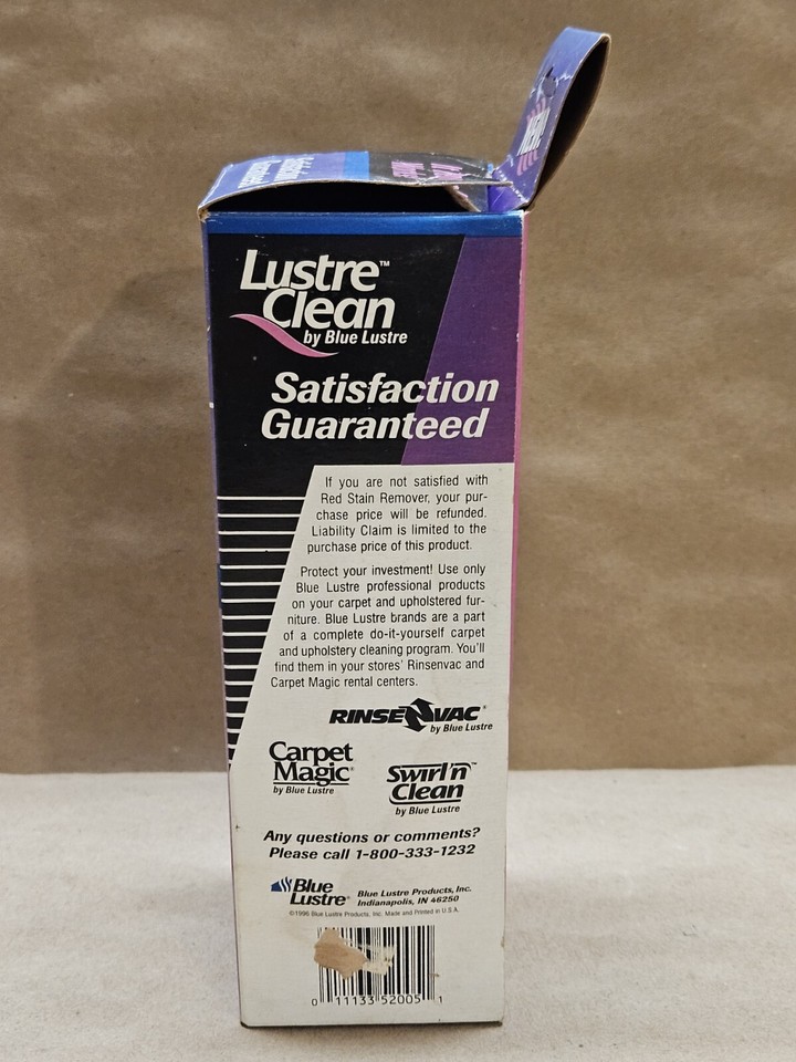 Lustre Clean Professional Red Stain Remover by Blue Lustre New NOS | eBay