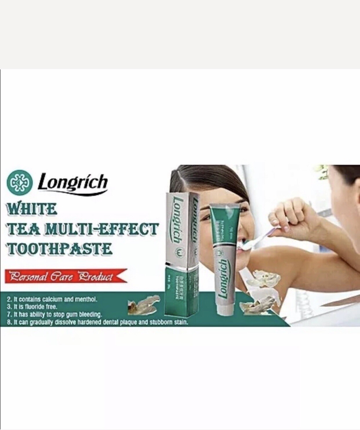 LONGRICH Toothpaste, WhiteTea,Fluoride free,DeepCleaning,3 Pack Jumbo ...