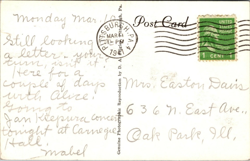 Vtg Stephen Collins Foster Memorial University Of Pittsburgh PA RPPC ...