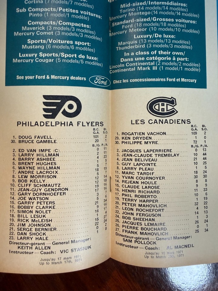 Montreal Forum Sports Magazine 1971 | eBay