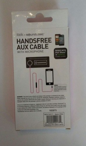 itek by Soundlogic Handsfree AUX Cable with Microphone | eBay