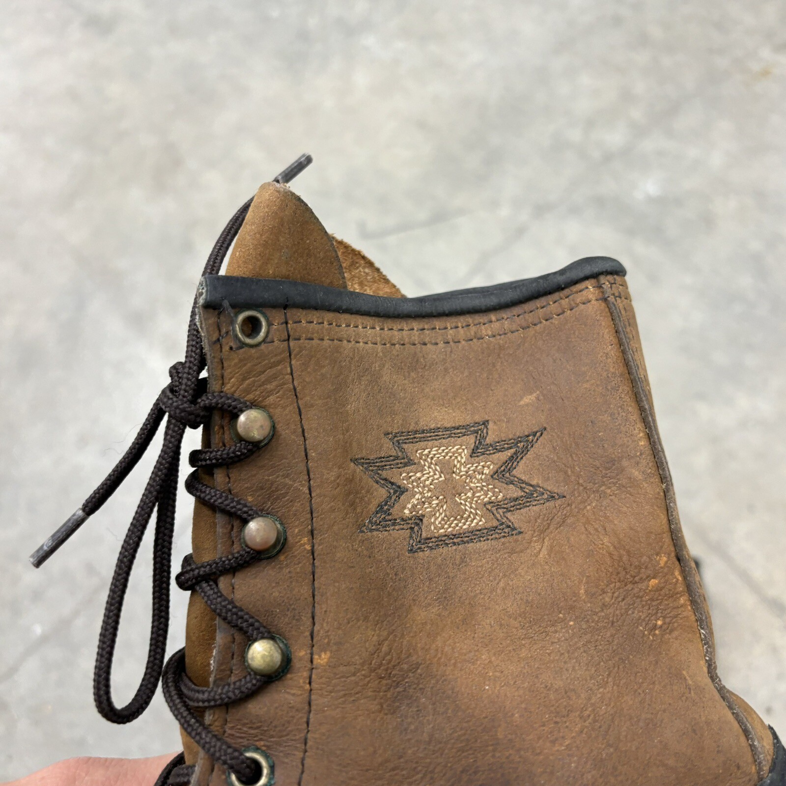 Vintage Abilene Womens Western Packer Kiltie BOOTS Brown Leather Granny ...