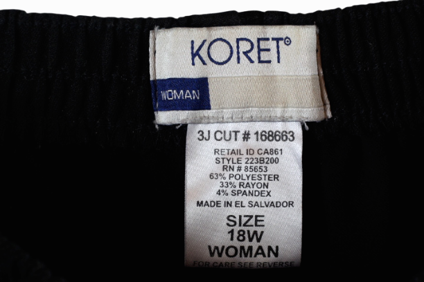 Koret Black Women's Dress Pants Side Pockets Pull On Elastic Waist 18W ...