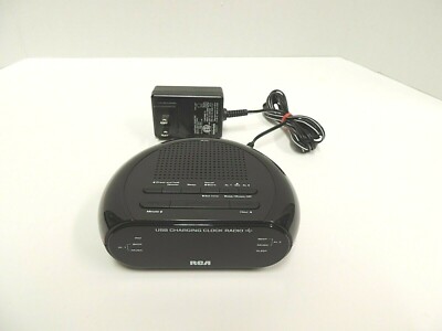 RCA USB Charging RC 207B Black Digital Clock Radio Tested | eBay