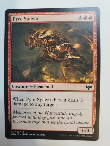 MTG Magic The Gathering Card Pyre Spawn Creature Elemental Red ...