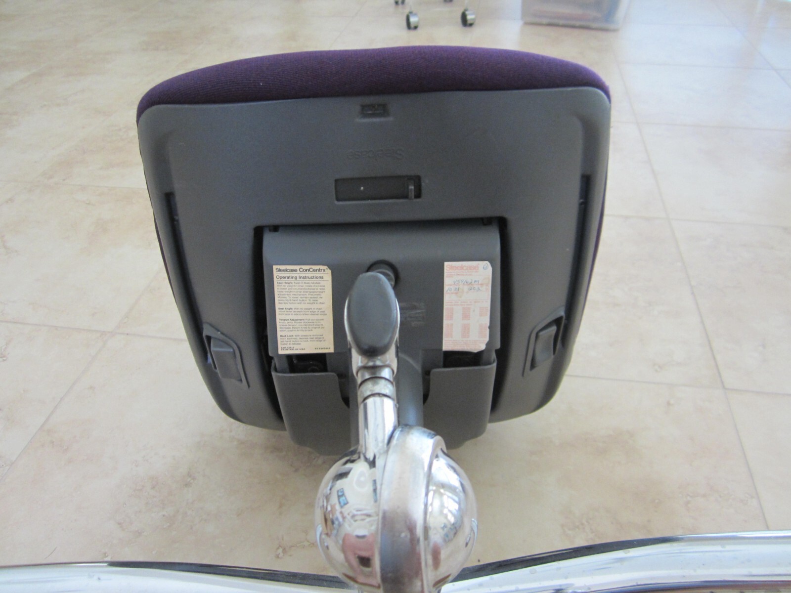 STEELCASE CHROME ADJUSTABLE SWIVLE CHAIR Model #454/62M | eBay