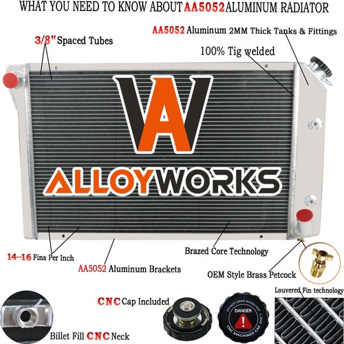 For 77-1982 Chevrolet Corvette C3 5.7L V8 AT 3 Row Aluminum Radiator ...