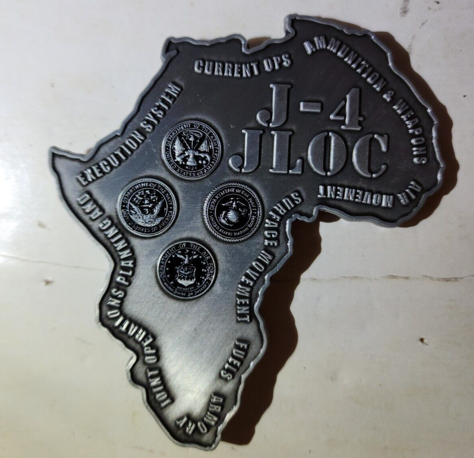 Large AFRICA Shaped Challenge Coin - J-4 JLOC Army, Navy MARINES, Air ...