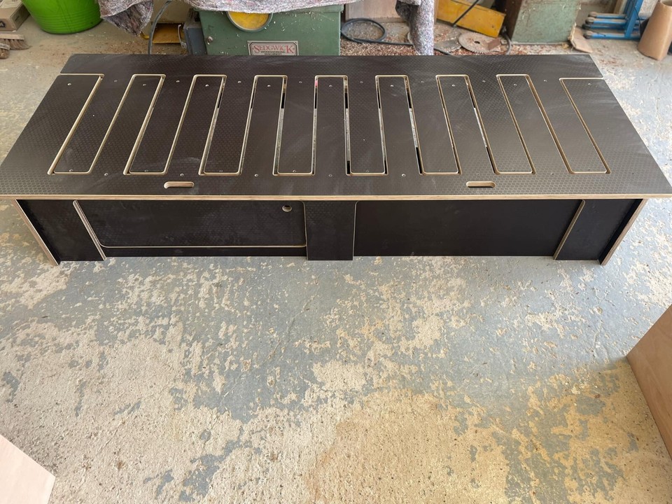 Buffalo Board camper bed, buffalo board, draw for double stove, opens ...