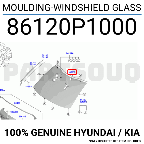 86120P1000 Genuine Hyundai / KIA MOULDING-WINDSHIELD GLASS | eBay
