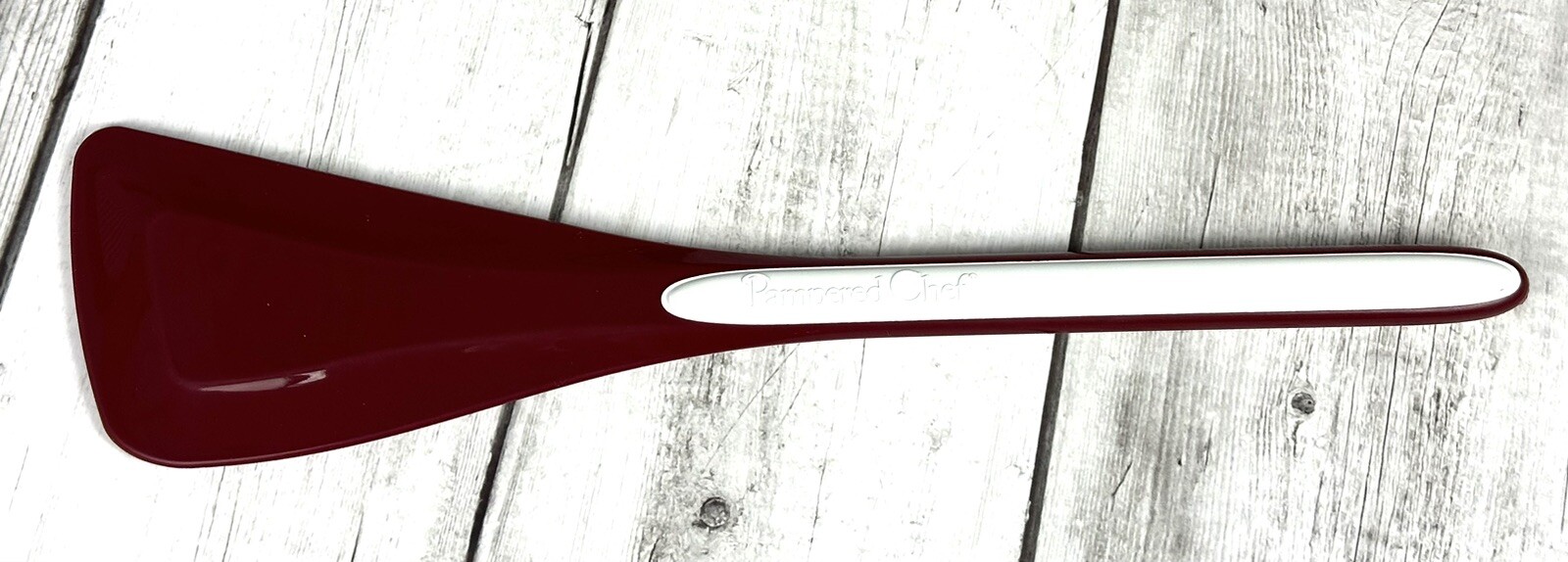Pampered Chef Mega Scraper Spatula Cranberry White Silicone 15" 0141 | eBay