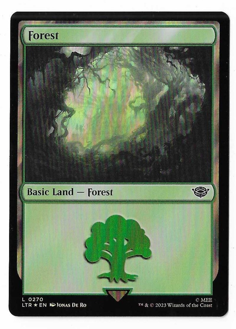MTG Forest FOIL Lord of the Rings (LTR) Basic Land Magic Card #0270 ...