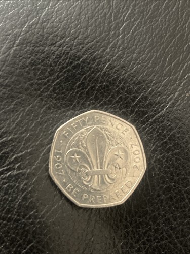 Rare 50p 2007 Boy Scouts 100th Anniversary Be Prepared Fifty Pence Coin ...