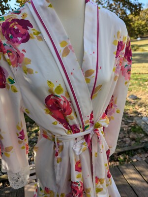 Kate Spade Short Silk Like Wrap Style Robe Sz XS/S | eBay