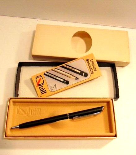 old "new Stock" Quill ball point pen in box sales sample - no internal ...