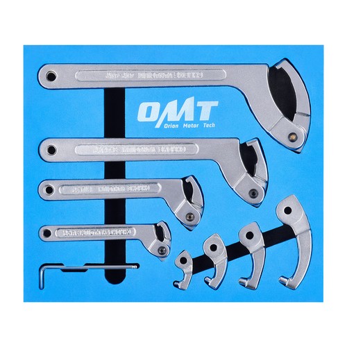OMT 19-170mm Adjustable Hook Pin Spanner Wrench Tool Set w 4 Changeable ...