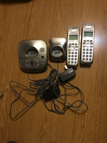 Panasonic KX-TG4021 DECT 6.0 Plus 2-Handsets KX-TGA402 Cordless Digital ...