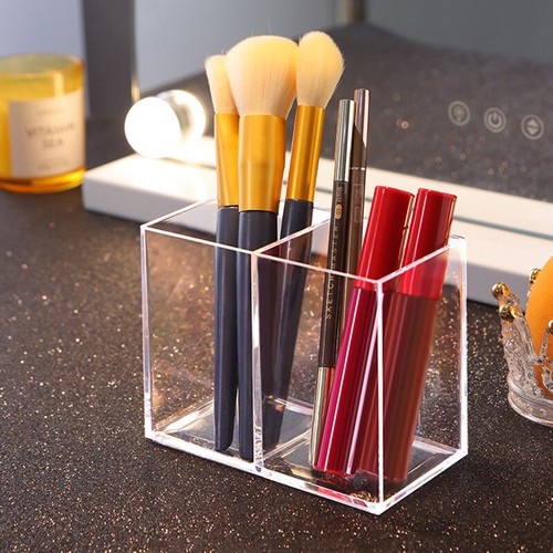 2 Grid Cosmetic Organizer Makeup Brush Holder Pen Pencil Storage Case ...