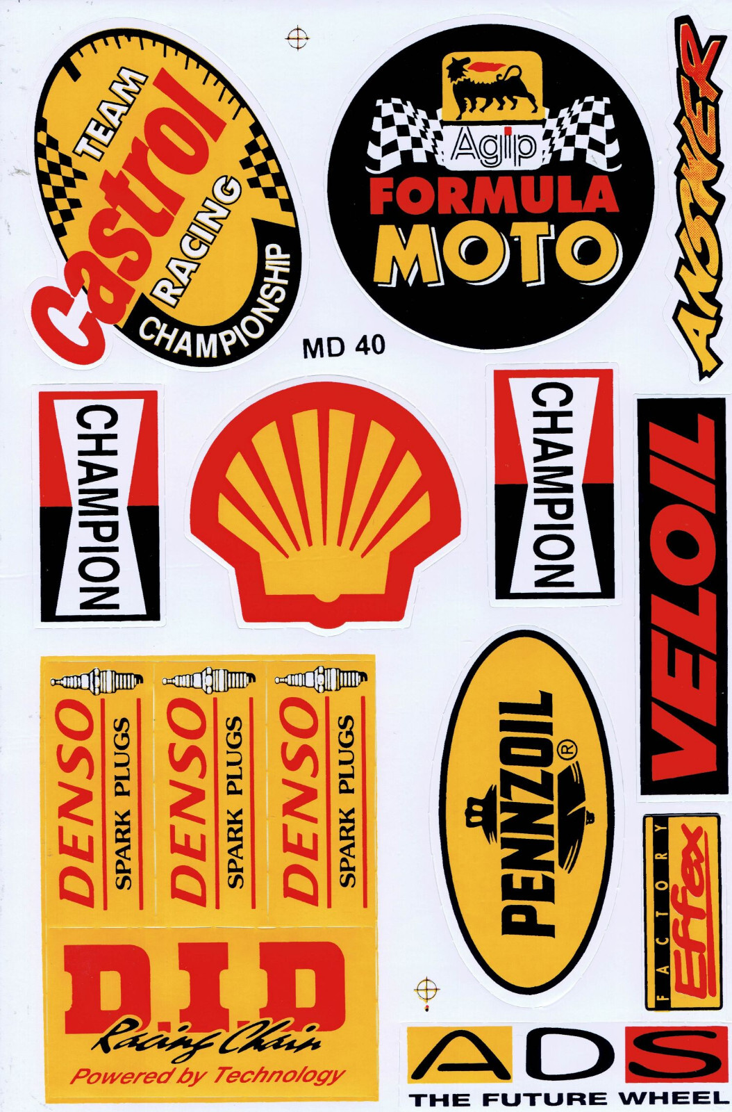 Sponsor Logo Sticker Sheet Motocross Car, Motorcycle, Skateboard & RC ...