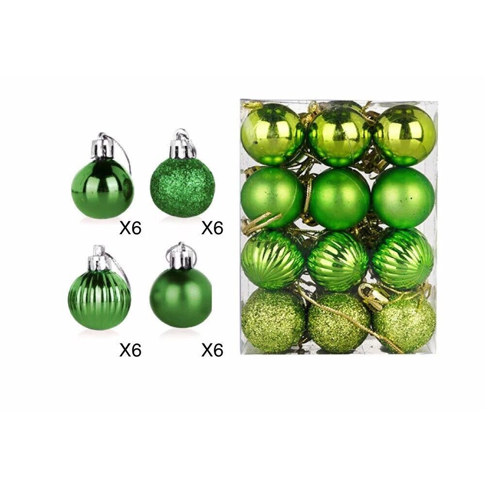 24pcs Christmas Decor Baubles Tree Hanging Balls Xmas Party Wedding ...