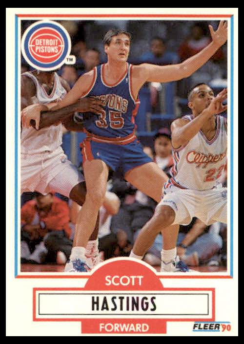 1990 Fleer Update #U-30 Scott Hastings Detroit Pistons Basketball Card ...
