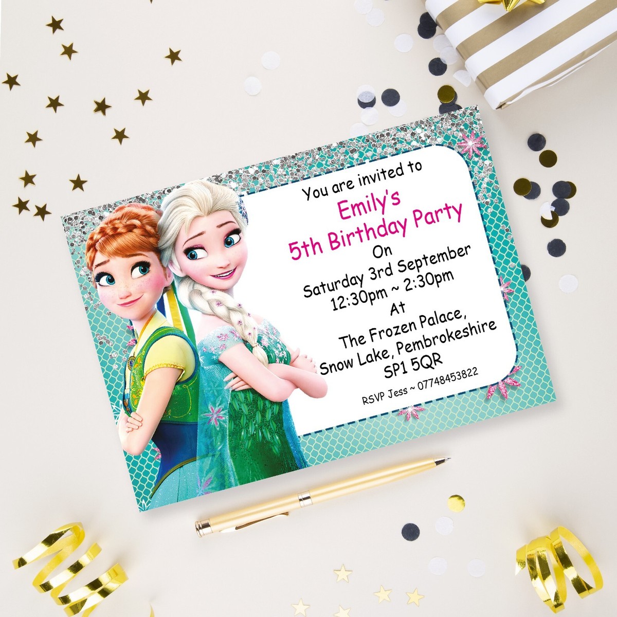 Elsa And Anna Frozen Birthday Party Invitation With Template Frozen
