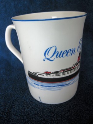 QUEEN ELIZABETH 2 -- Souvenir Coffee Mug, Staffordshire Bone China ...