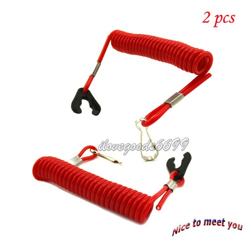 2x Safety Tether Lanyard Cord For Kill Switch Jet Ski Boat Banshee ...